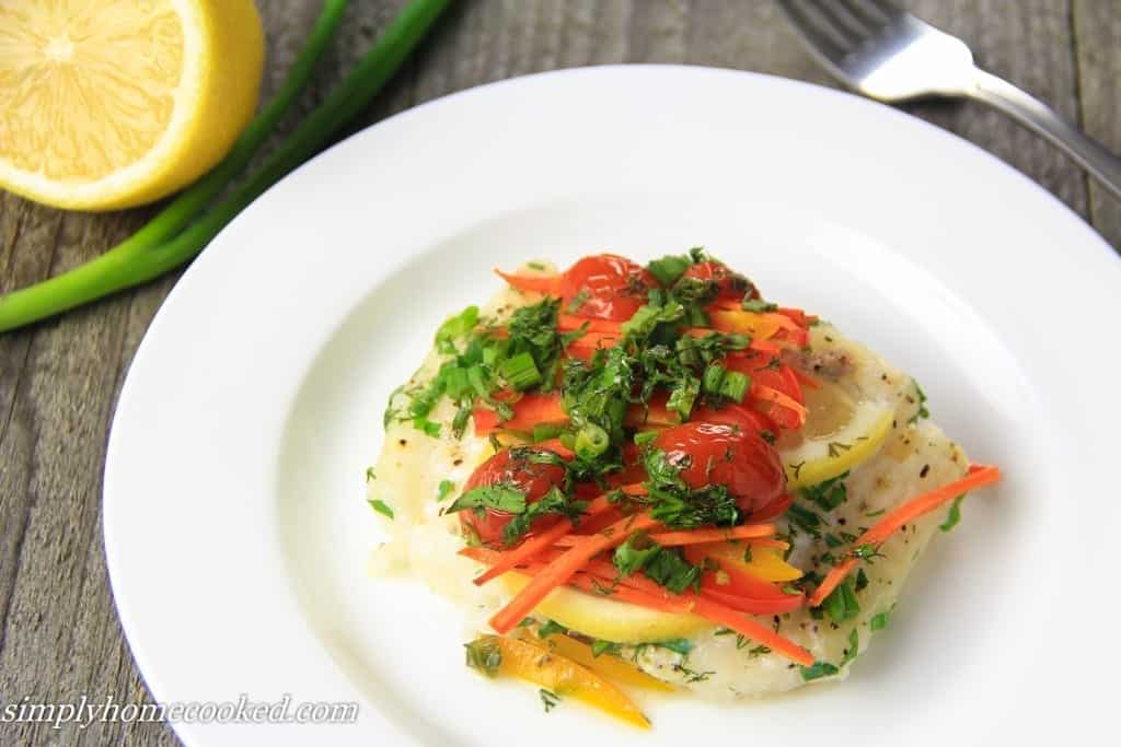 Baked Cod with Vegetables - Simply Home Cooked