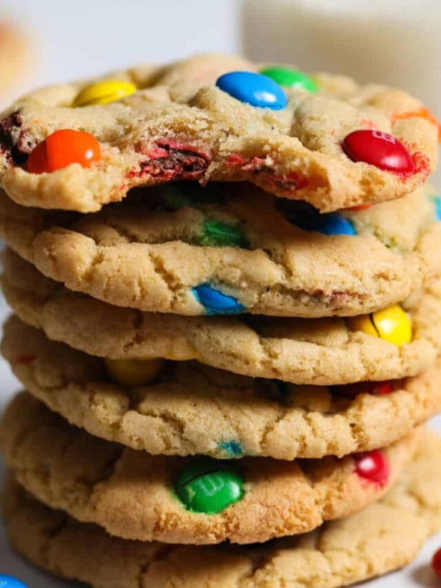 Chewy M&M Cookies - Simply Home Cooked