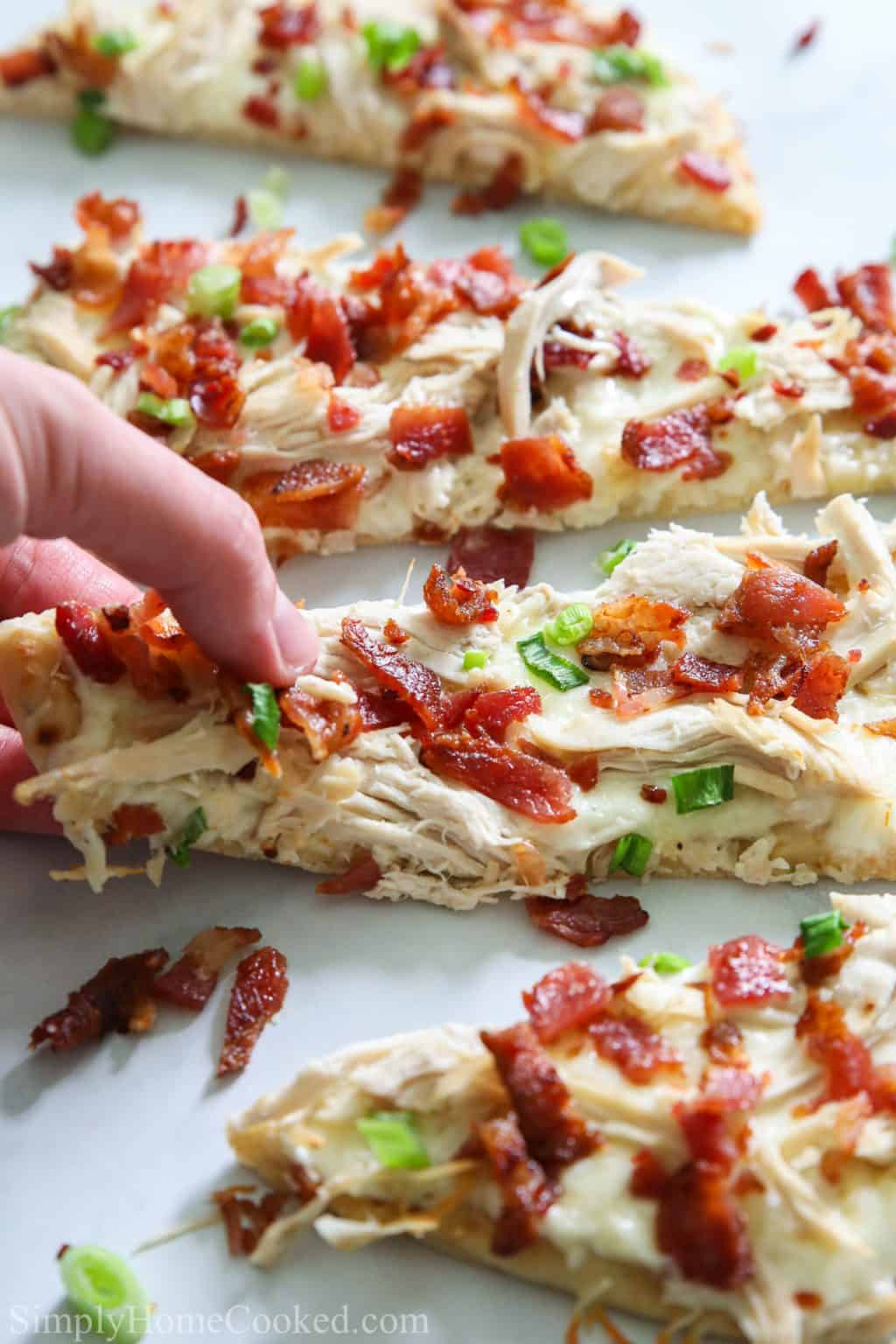 Chicken Bacon Ranch Flatbread Pizza - Simply Home Cooked