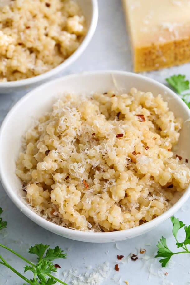 Garlicky Israeli Couscous Recipe - Simply Home Cooked