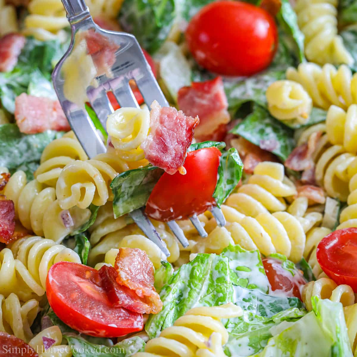 Bacon, Lettuce, and Tomato Pasta Salad Delight - Mom Style Meal