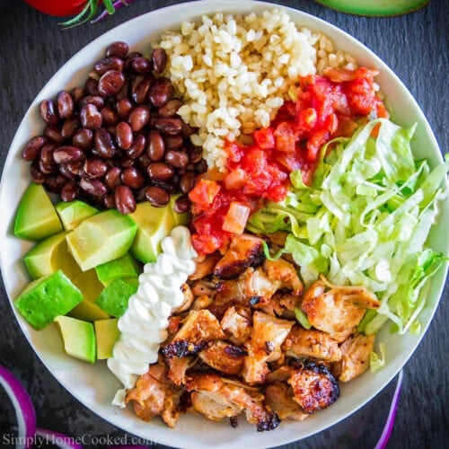 Chipotle Chicken Bowl Recipe (VIDEO) - Simply Home Cooked