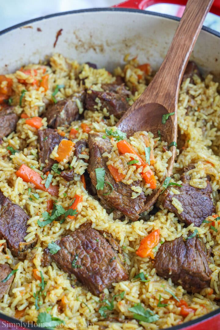 Traditional Recipe for Authentic Plov Rice Pilaf - feastfulcuisine.com