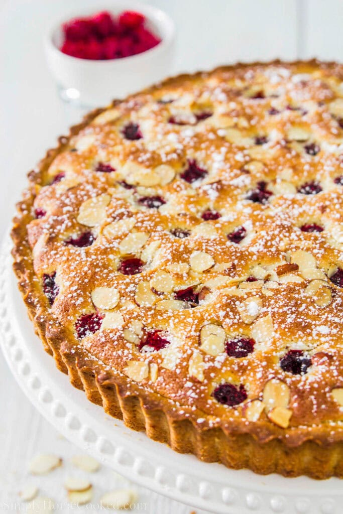 Raspberry Bakewell Tart Made Easy - feastfulcuisine.com